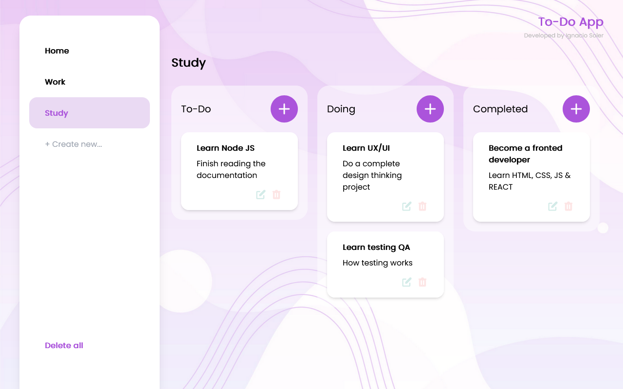 GitHub - ignaciojsoler/todo-app-react: task organizer with react js