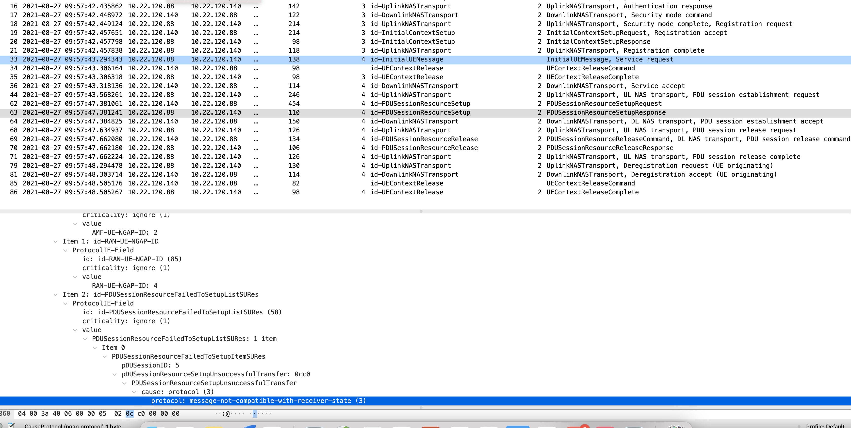 Magma 5G SA - TeraVM | Error on "PDU_sess_reource_setup_response" from ...
