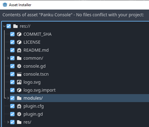 Download from Godot AssetLib improper. · Issue #122 · Ark2000/PankuConsole · GitHub