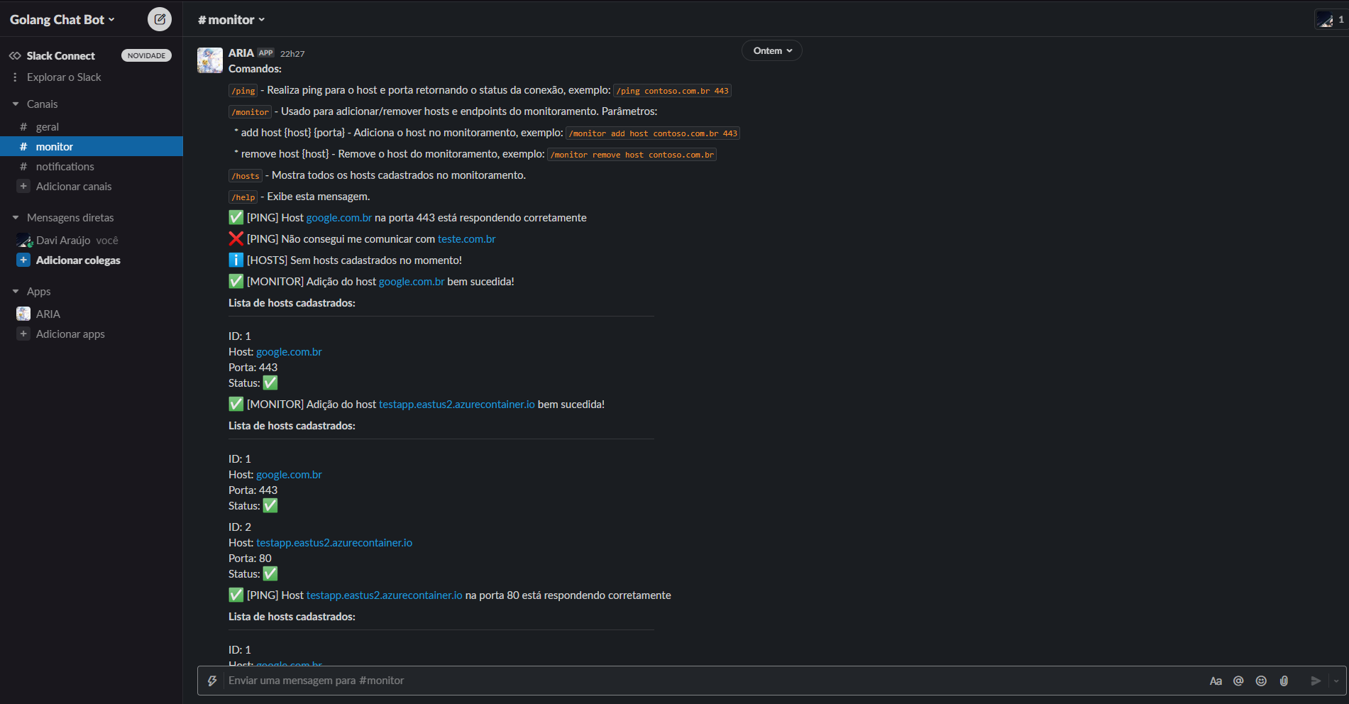 GitHub - daviaraujocc/Slack_ChatBot: Chatbot (slack) for endpoints