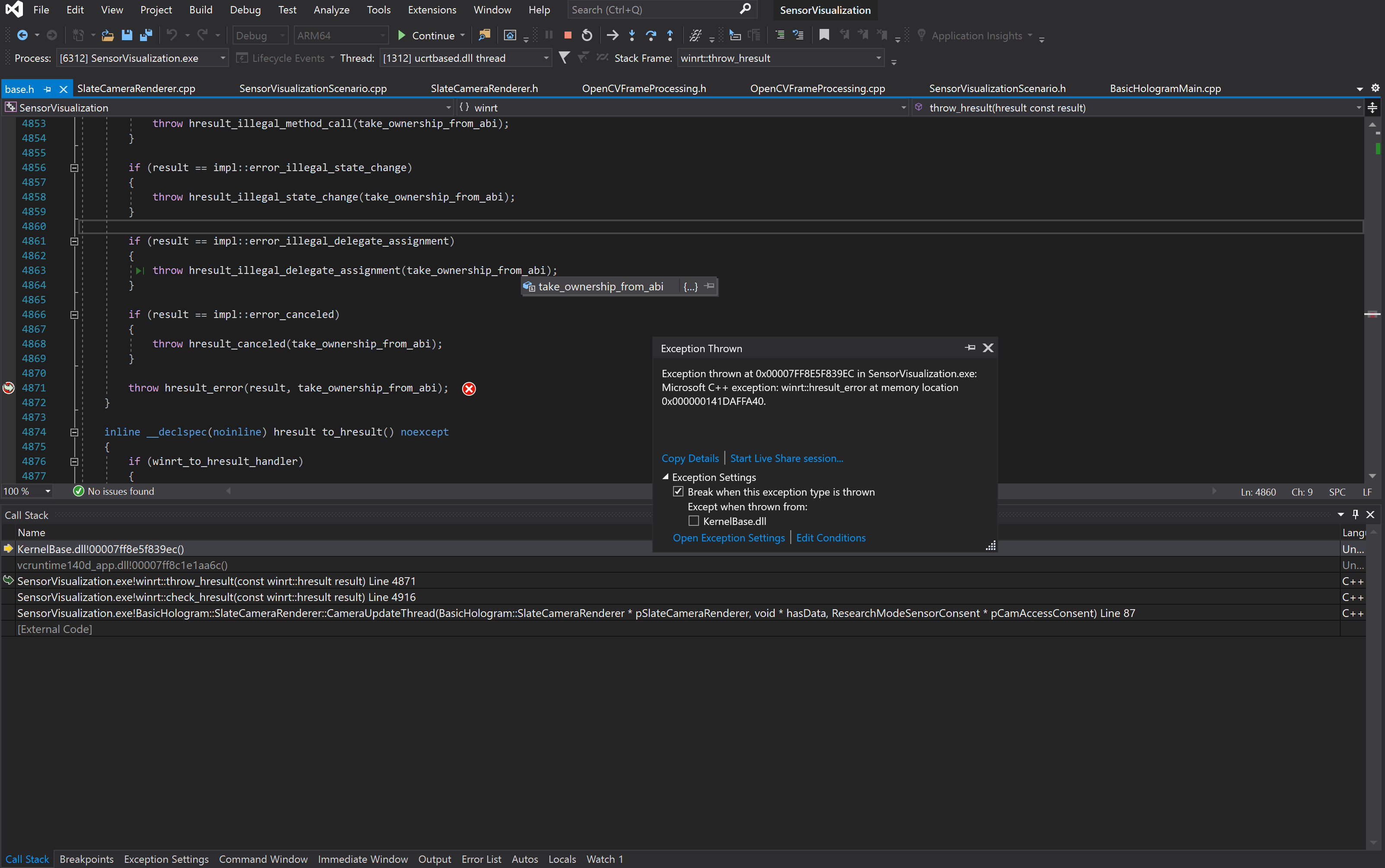 Trouble getting AHAT Depth Frame in SensorVisualization · Issue #10 · microsoft/HoloLens2ForCV ...