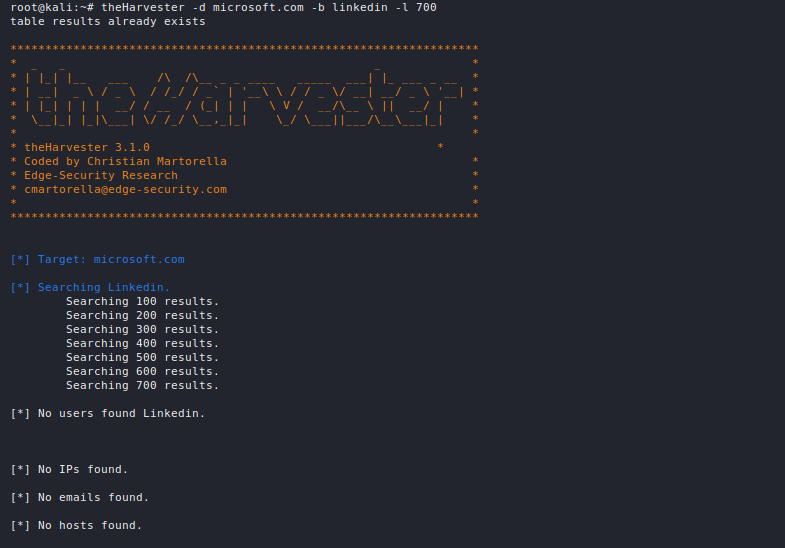 No Results After Search · Issue 518 · Laramiestheharvester · Github 