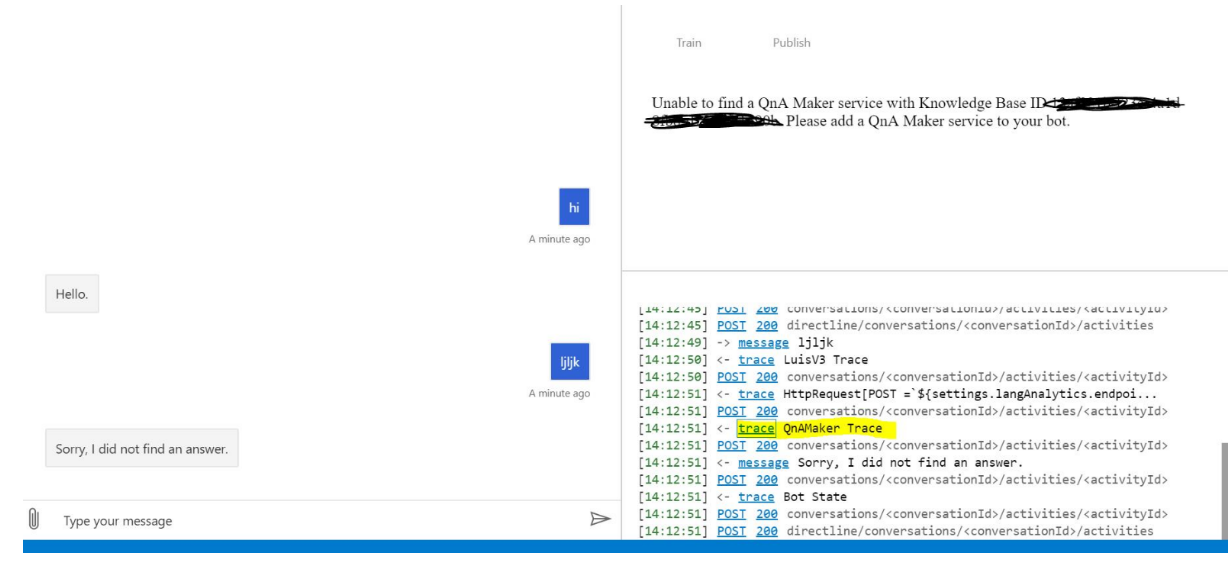 accessing qnamaker trace and fetching qnamaker answer received from qnamaker dialog using memory ...