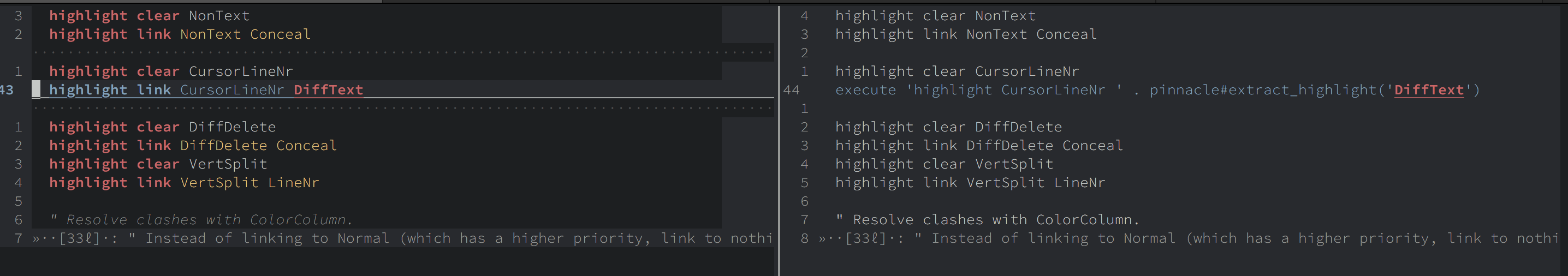 Cursorline has unwanted underline in DiffChange/DiffAdd regions · Issue #9800 · neovim/neovim ...
