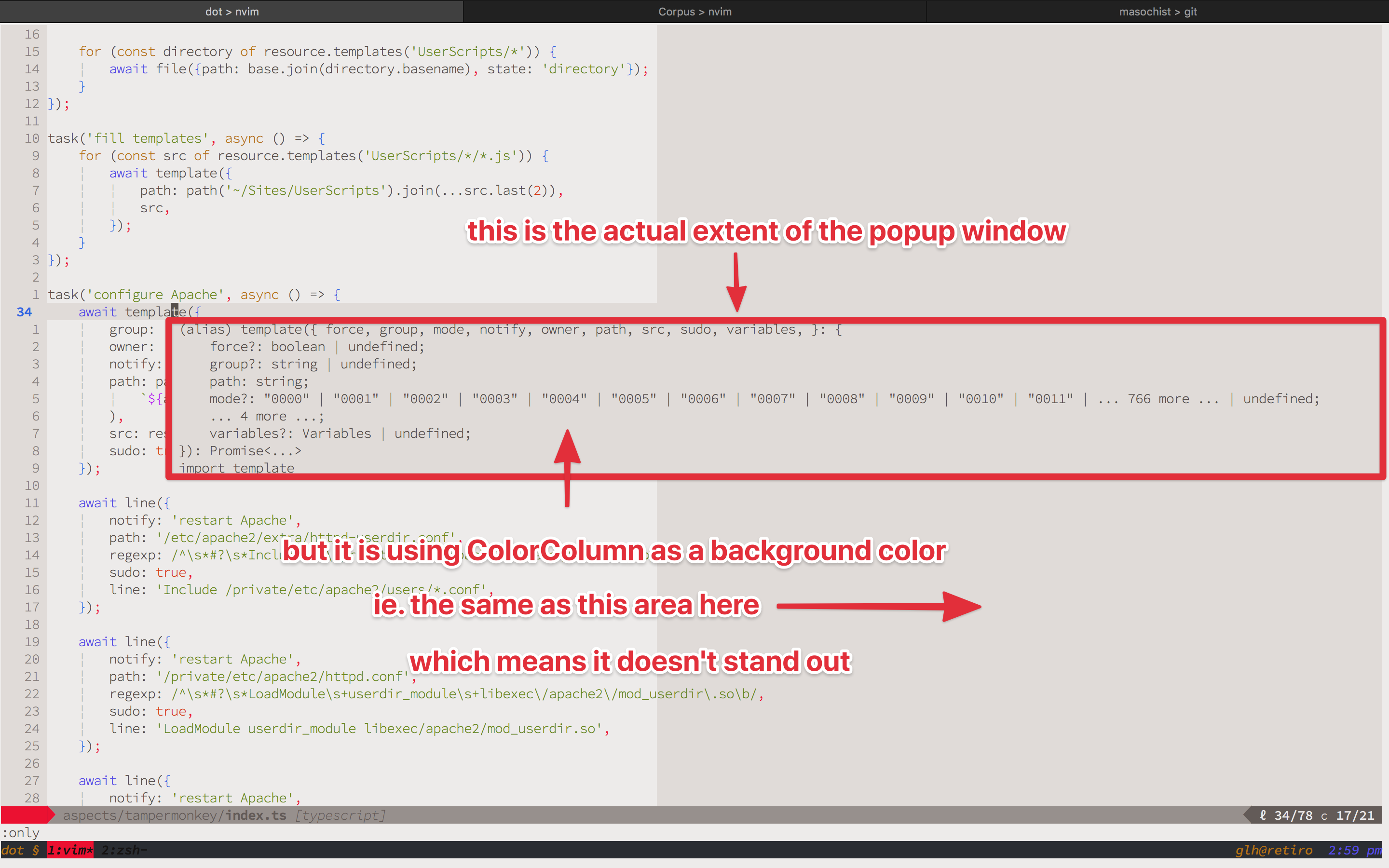 Change LSP popup window backgrounds to have higher contrast · Issue #87 · wincent/wincent · GitHub