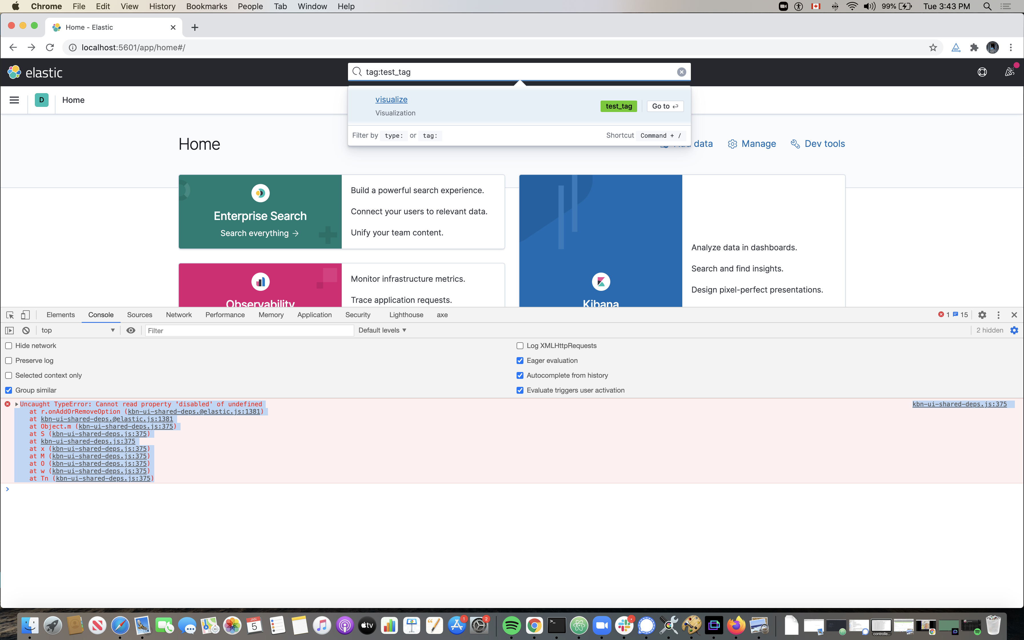 [SO Tagging/Global Search] Searching on a tag name in global search logs Cannot read property ...