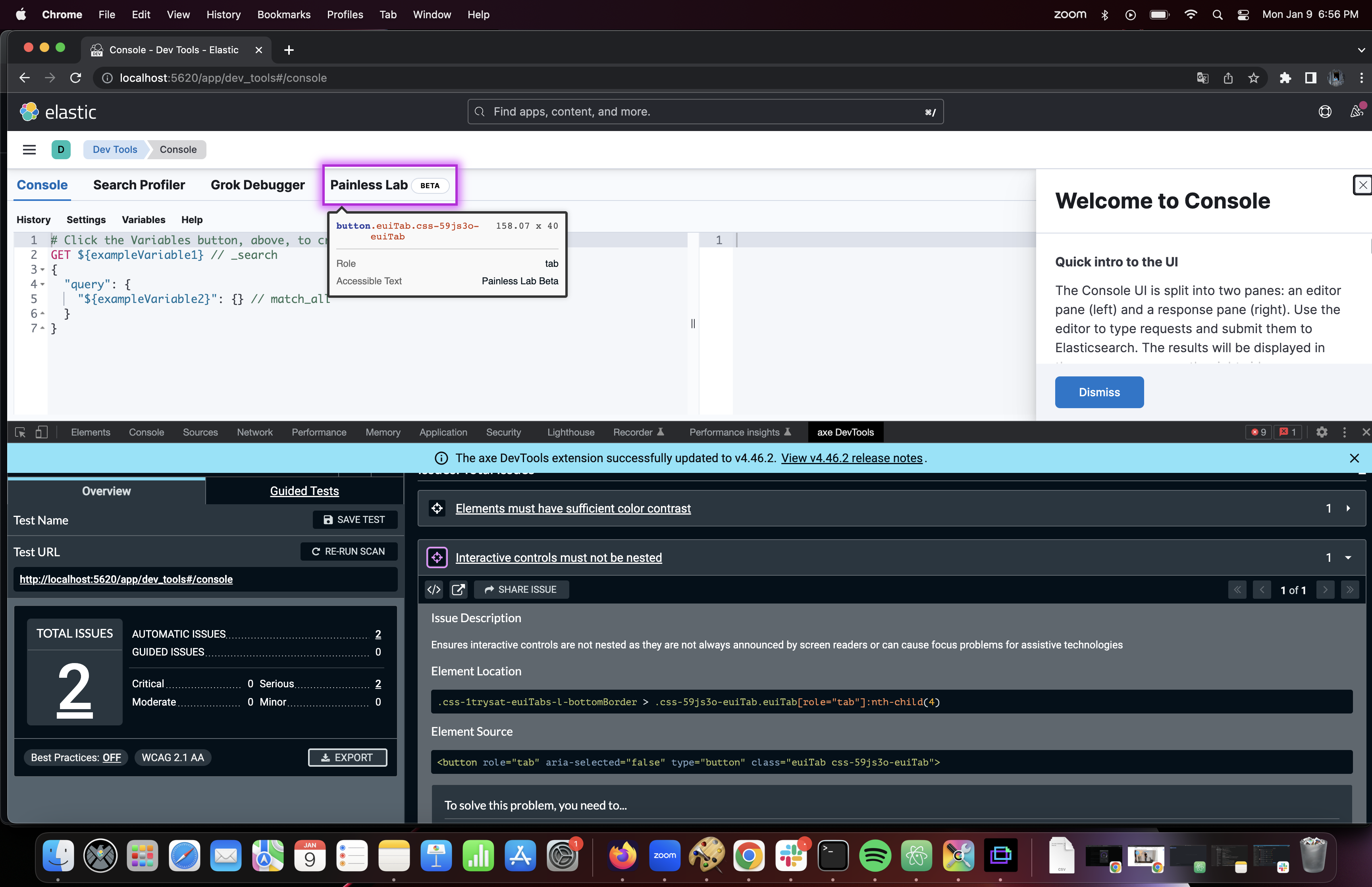 Console has a11y has validation error on interactive Ensures interactive controls · Issue ...