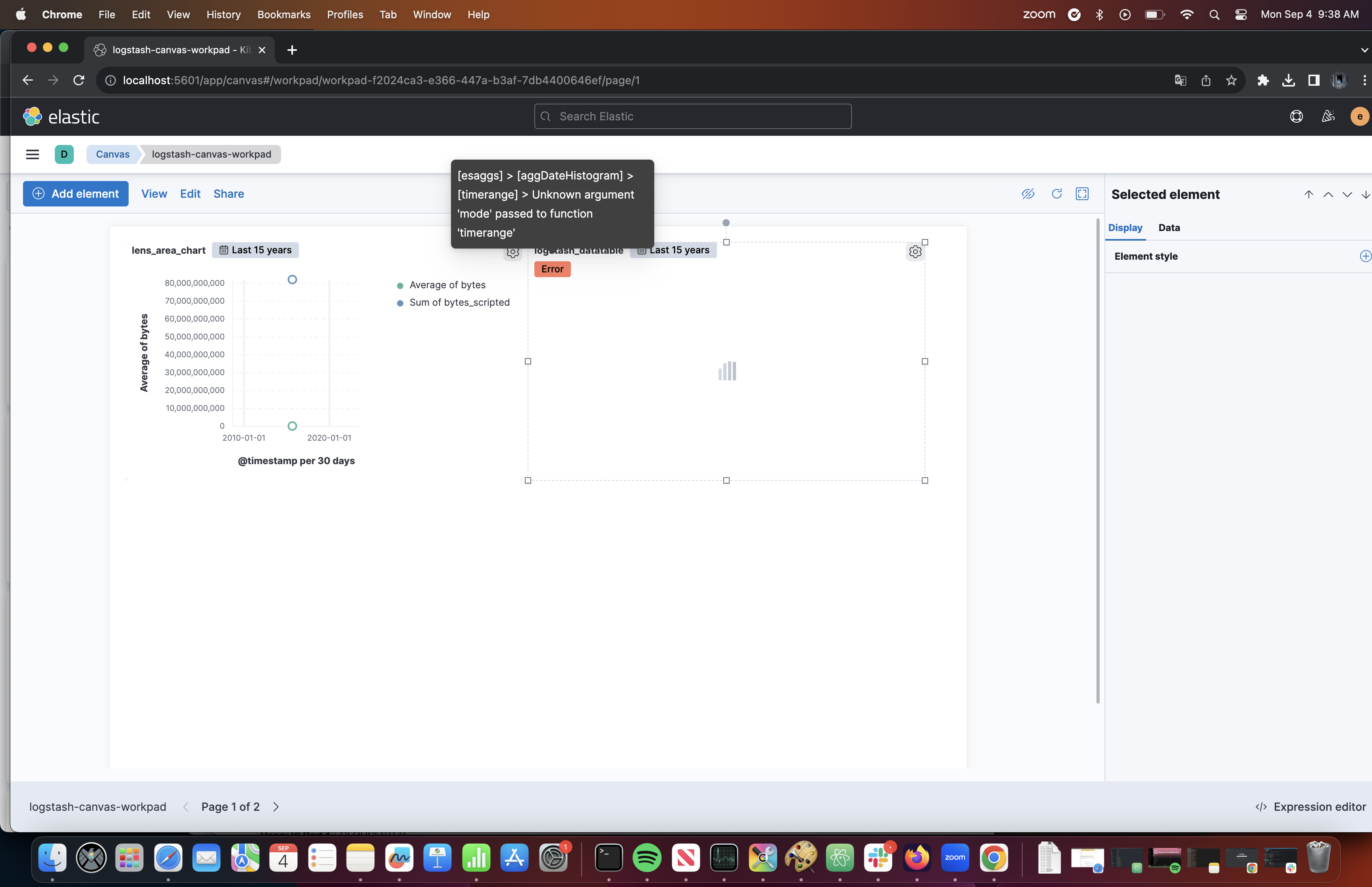 Unknown Argument Mode Passed To Function Timerange On Embedded Data Table In Canvas · Issue