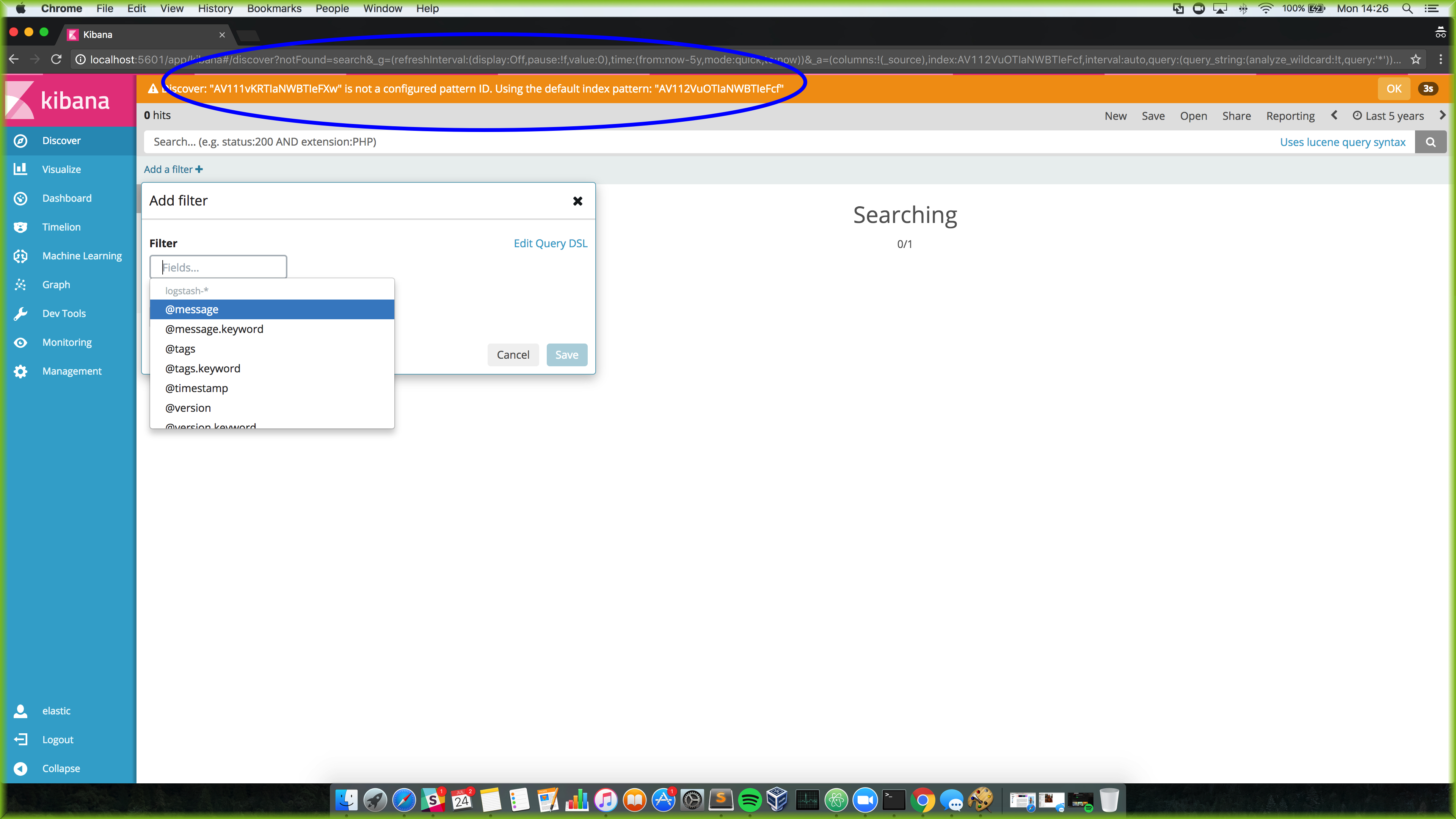 Discover Should Display Index Patterns Name Instead Of Index Patterns Id In The Warning 5167