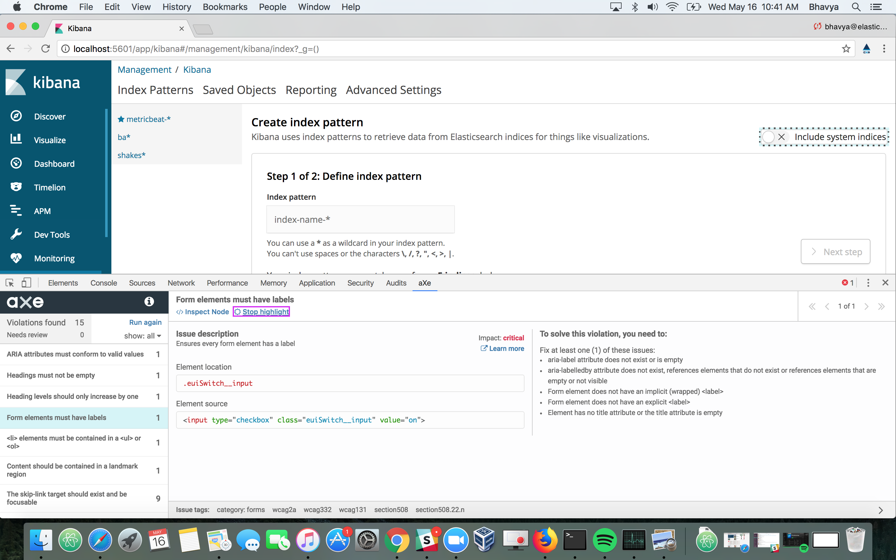 Include System Indices Is Not Accessible By Screenreader Because Of Missing Label · Issue 19128