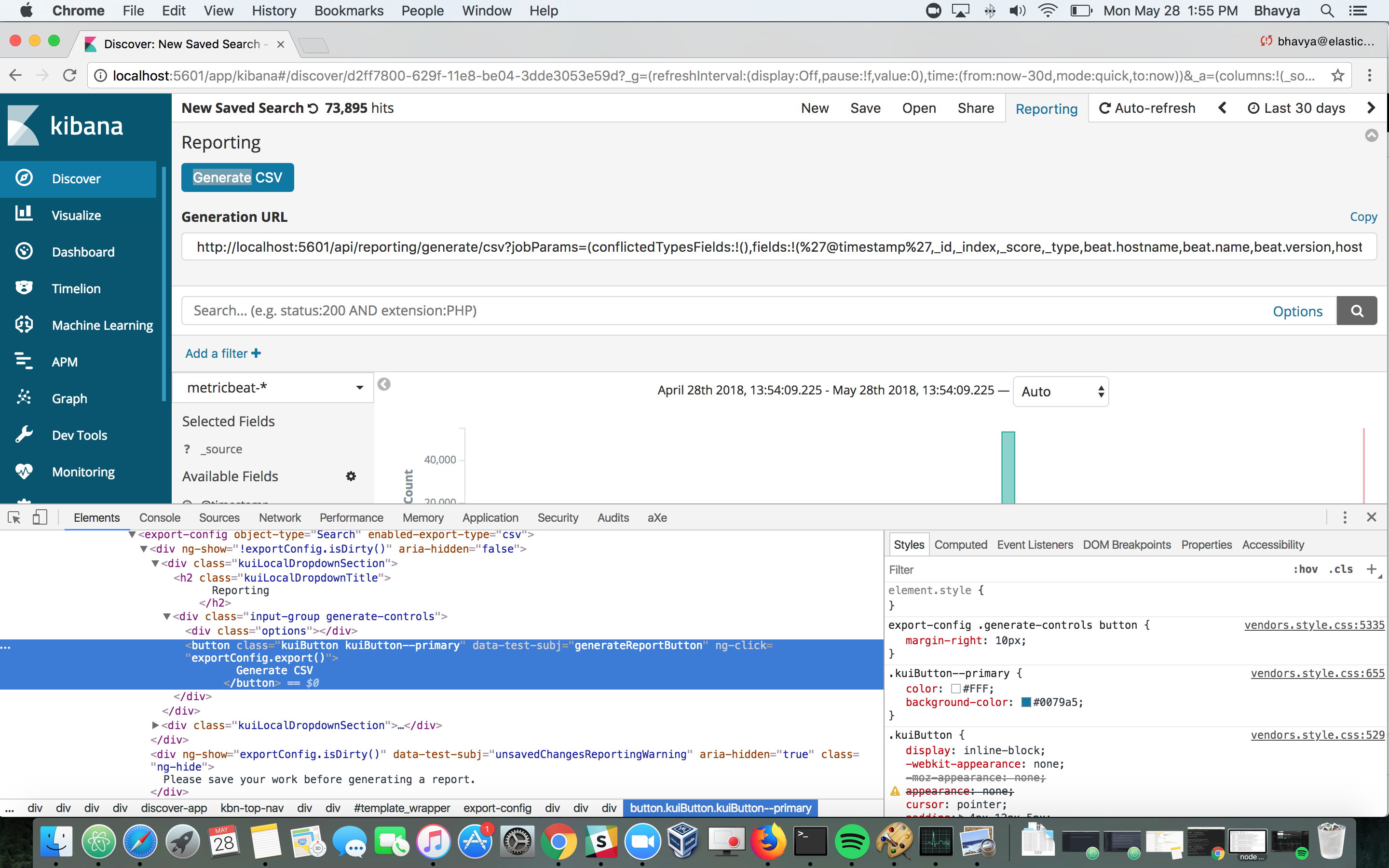 Generate CSV button is not screenreader accessible · Issue #19478 · elastic/kibana · GitHub