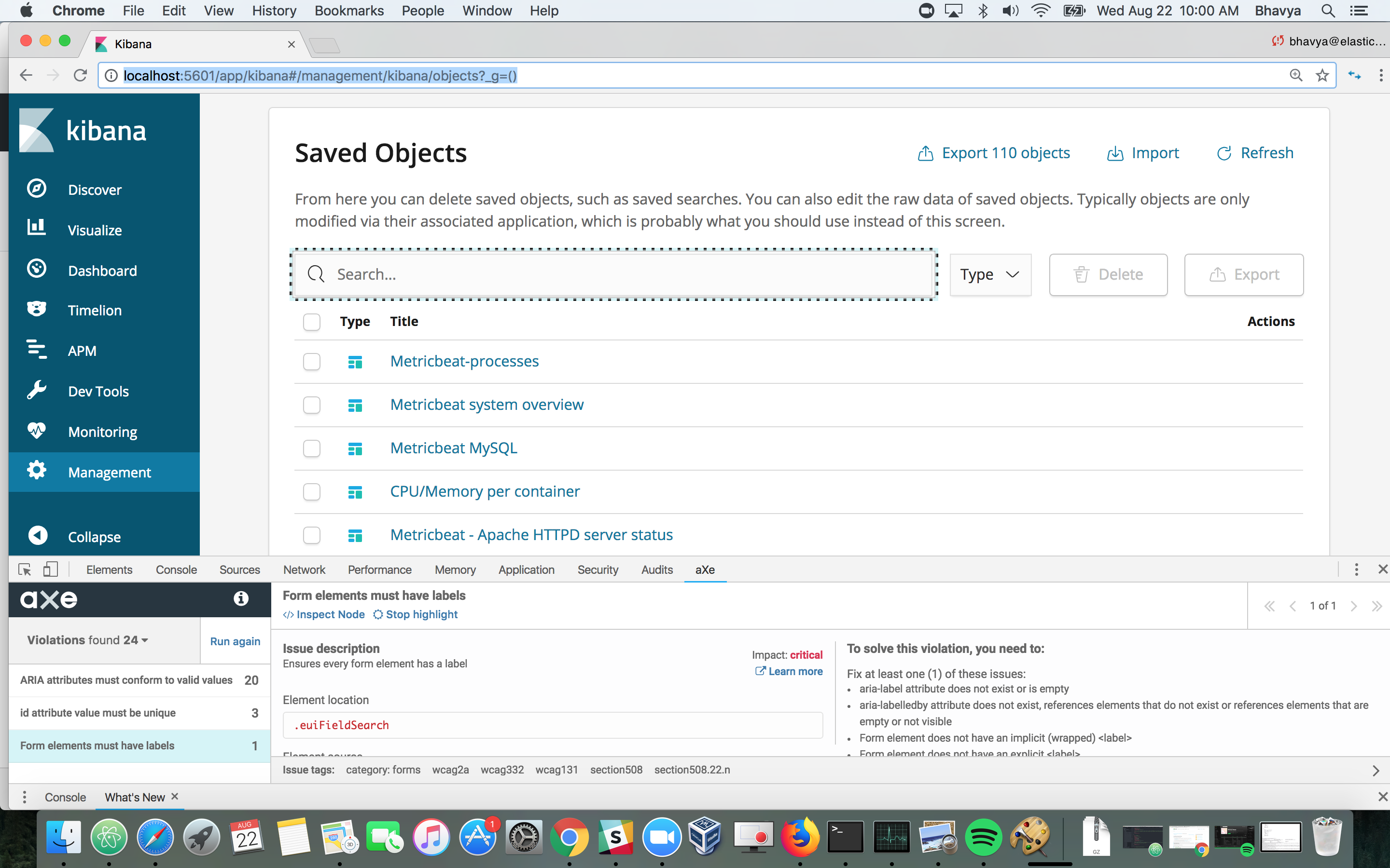 Form label is missing for the search box on saved objects · Issue #22262 · elastic/kibana · GitHub
