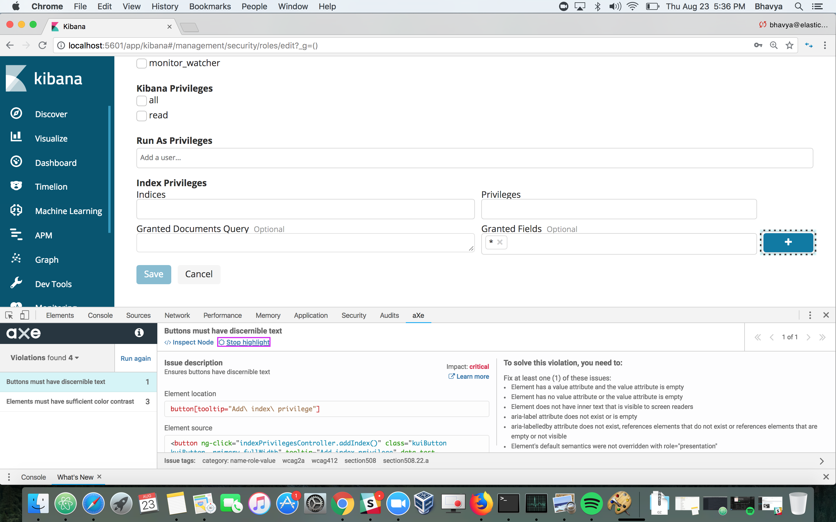 Button Is Missing Discernible Text On Add A New Role Page · Issue 22335 · Elastickibana · Github 