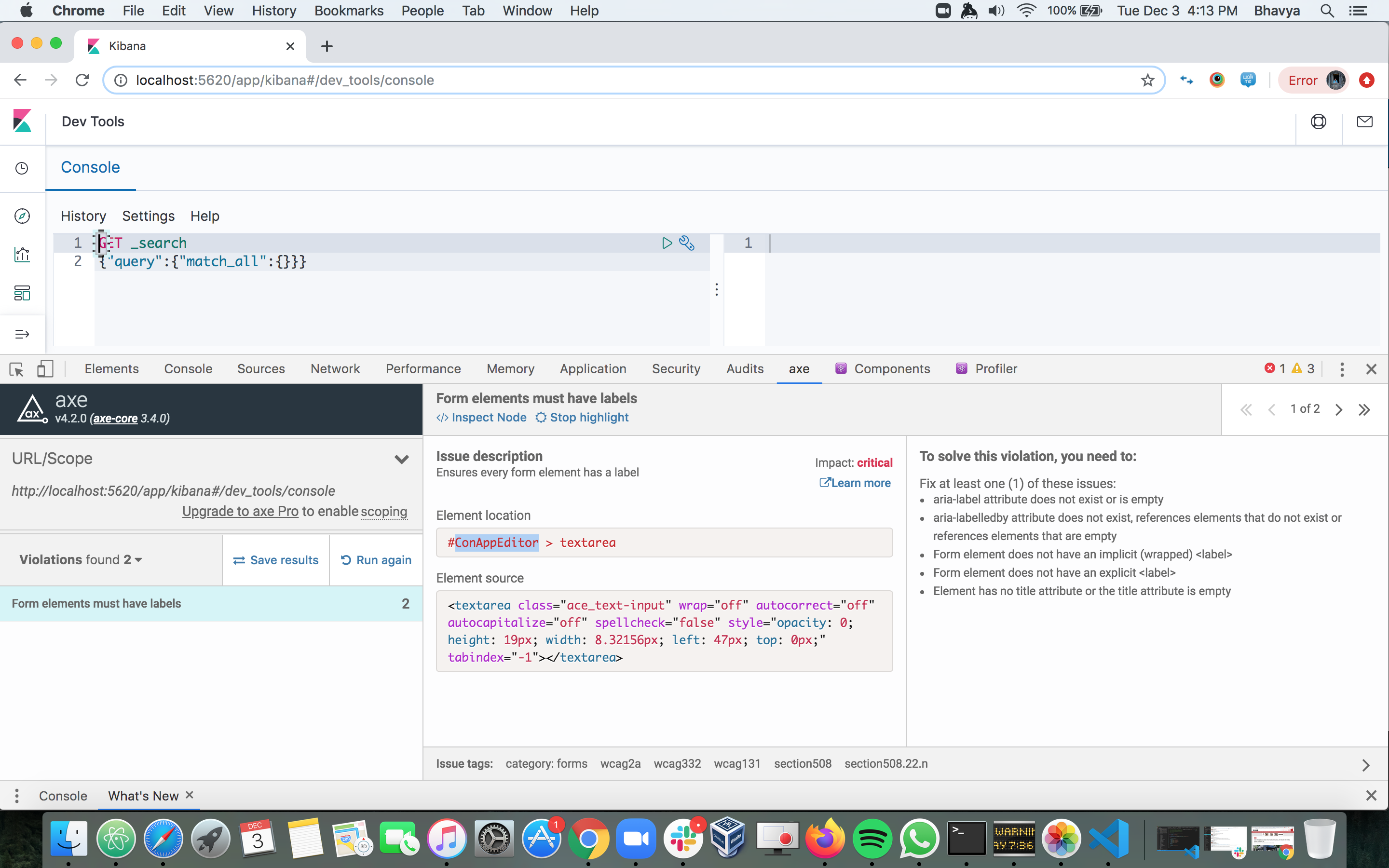 Form elements must have labels on console error on console · Issue ...