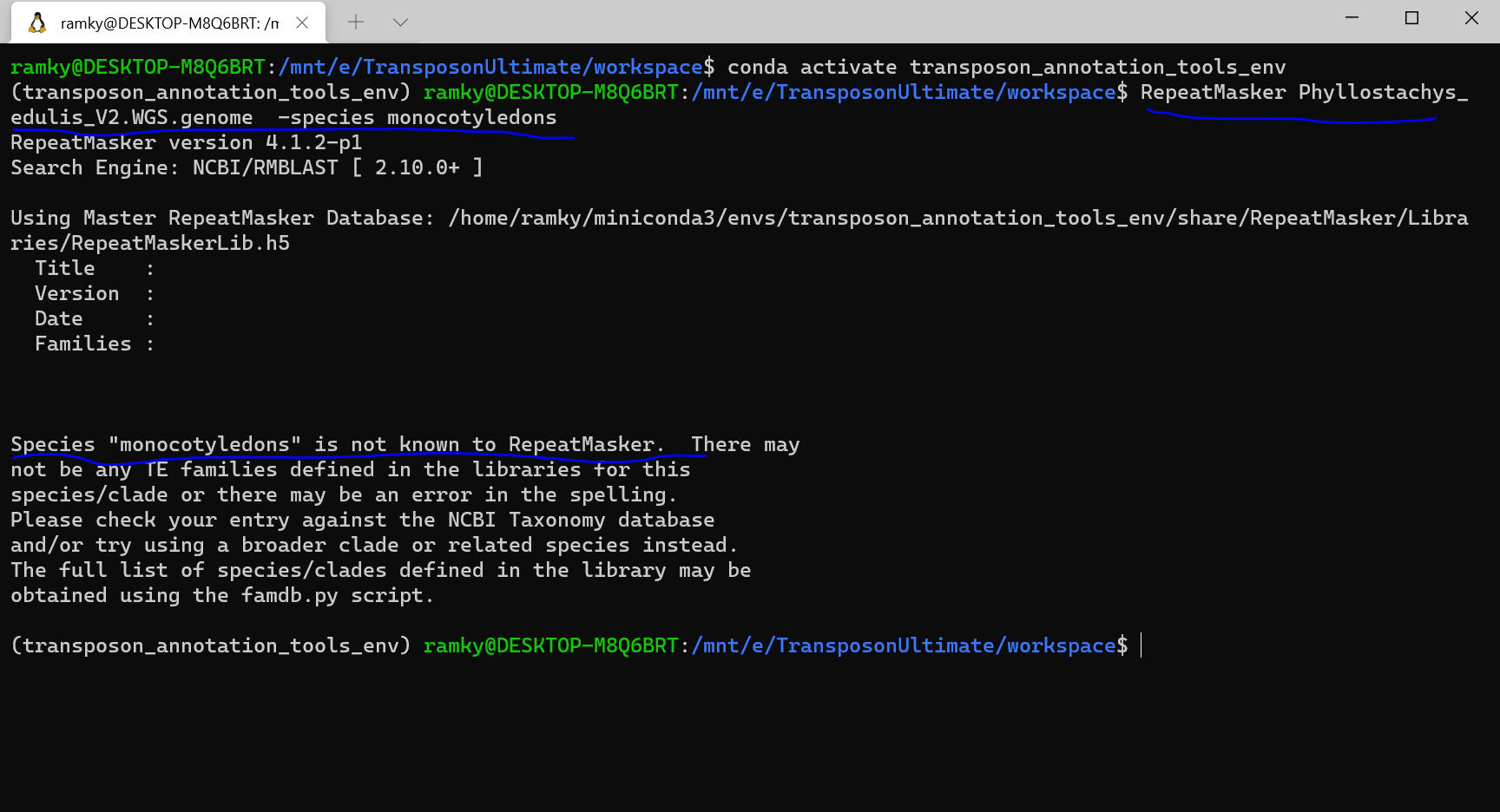 RepeatMasker and RepeatModeler (with the conda packages) not generating results · Issue #11 ...