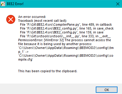 BEE2 4.36.1 Already in use error · Issue #1387 · BEEmod/BEE2.4 · GitHub