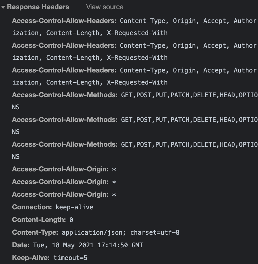 Environment Headers Being Duplicated When Using Cors · Issue 480 · Mockoon Mockoon · Github
