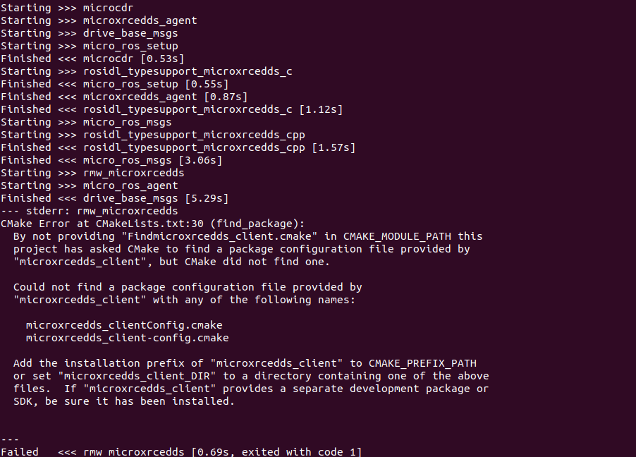 MicroROS agent building failing · Issue #342 · micro-ROS/micro_ros_setup · GitHub