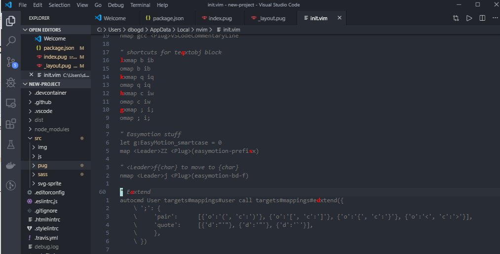 [vim-easymotion] shows labels on the wrong characters · Issue #60 · vscode-neovim/vscode-neovim ...