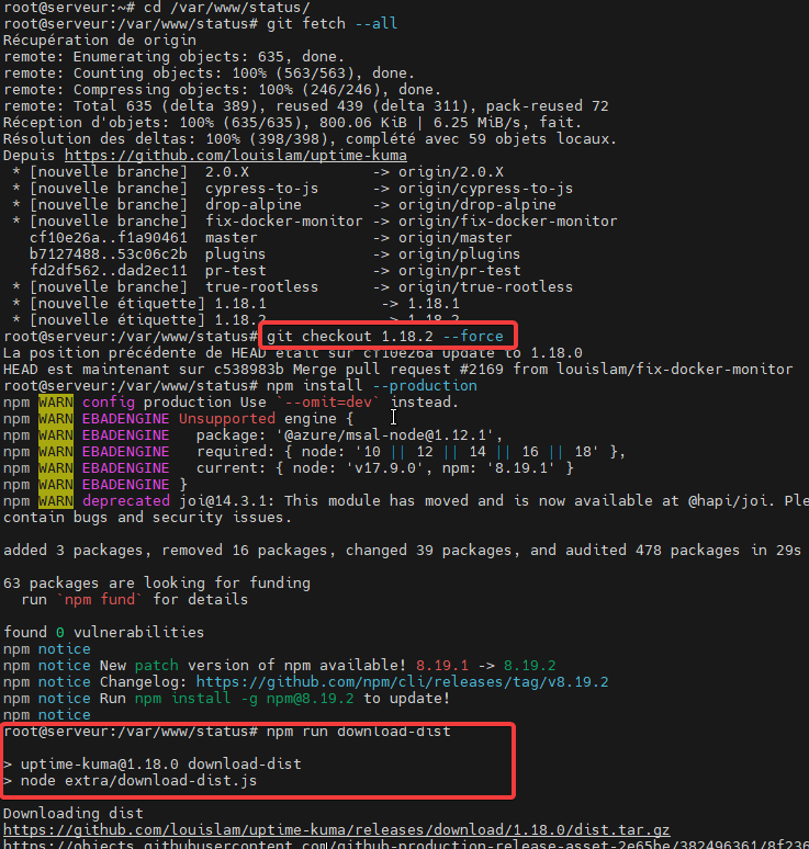Unable To Update Or Install 1182 · Issue 2171 · Louislamuptime Kuma · Github