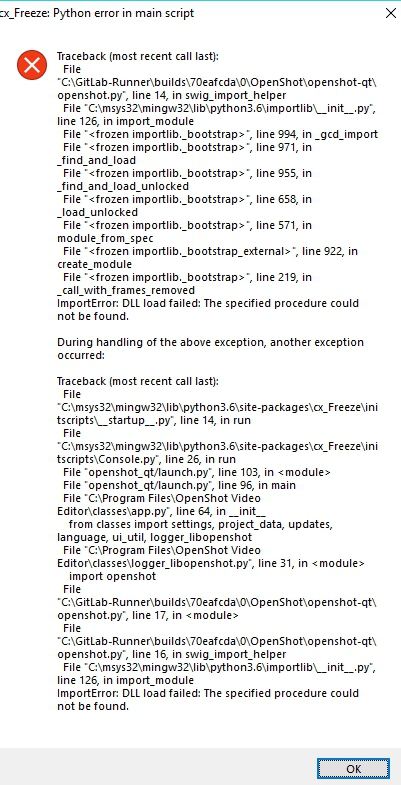 Error In Python Script When I Start Up Openshot · Issue 2748 · Openshotopenshot Qt · Github