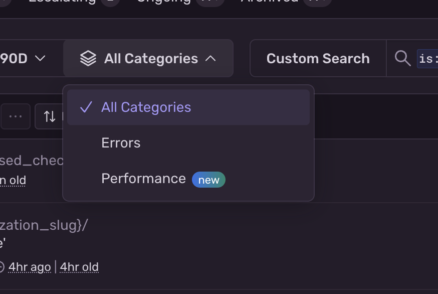Add Crons to issue type dropdown · Issue #51151 · getsentry/sentry · GitHub