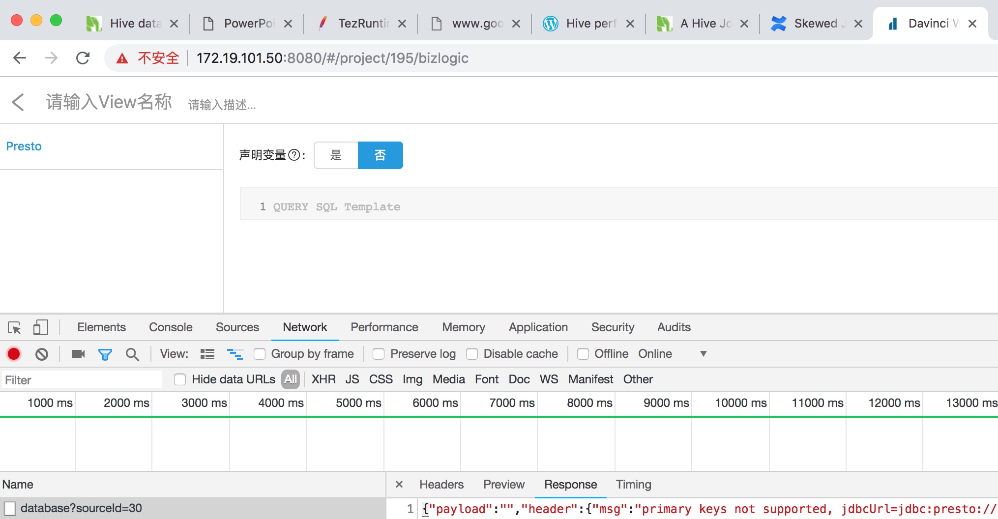 can't refresh schema list when last datasource has error[BUG] · Issue #783 · edp963/davinci · GitHub