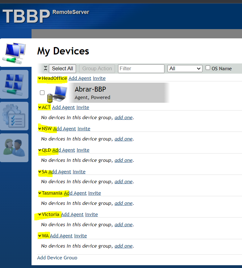 On my Customer Domain I am Administrator, can i see my devices and groups added to domain by ...