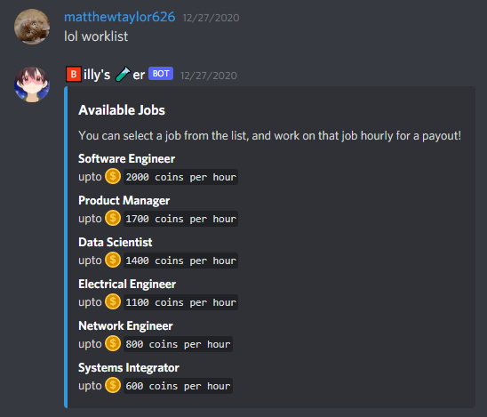 GitHub - tomlin7/economy: dank memer like fully featured discord bot