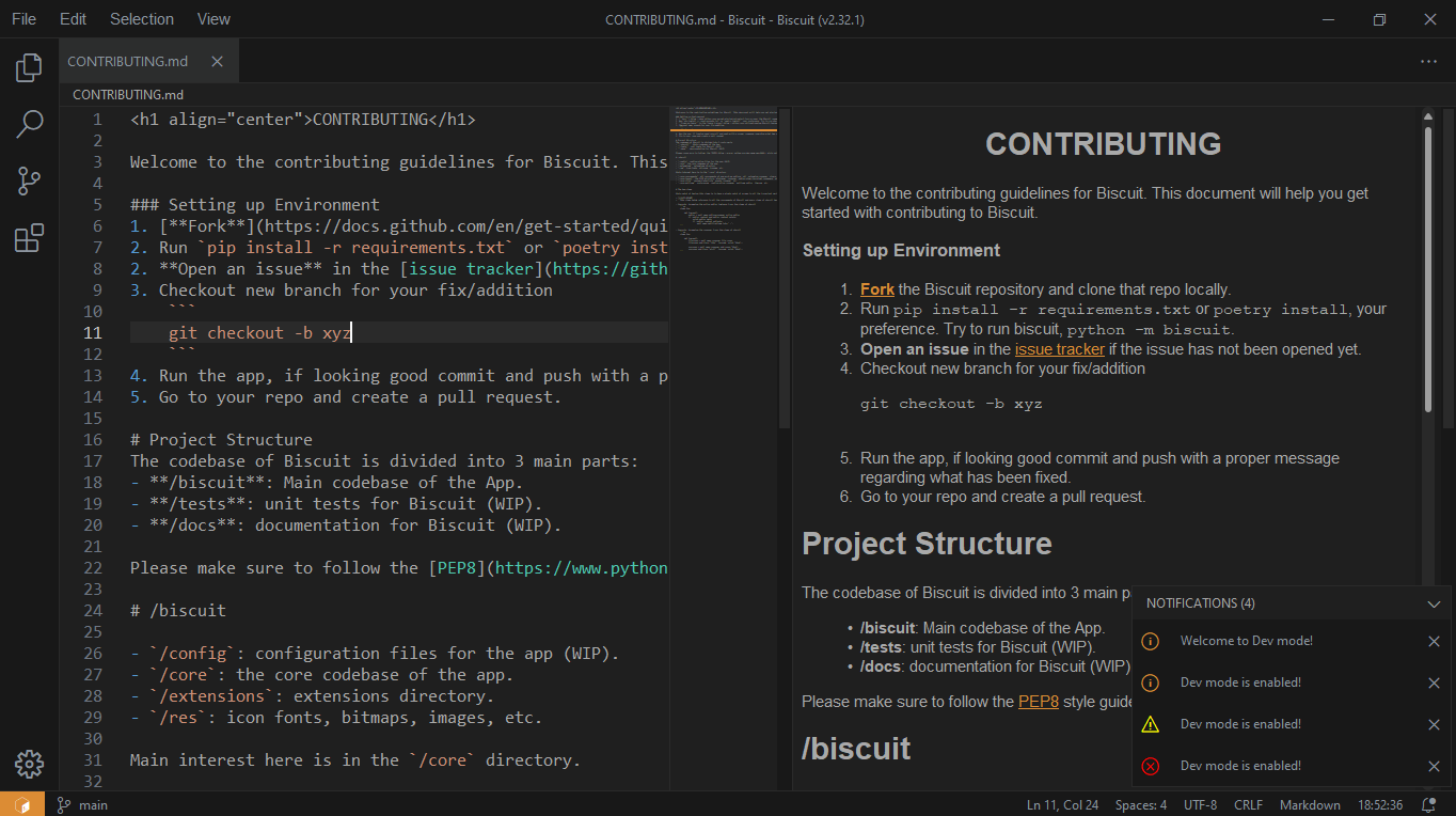GitHub - cynthiaoduol/biscuit-code-editor: lightweight code editor with extensions for any language