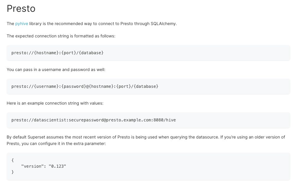 Connecting To Databases For Presto Issue · Issue 23019 · Apache Superset · Github