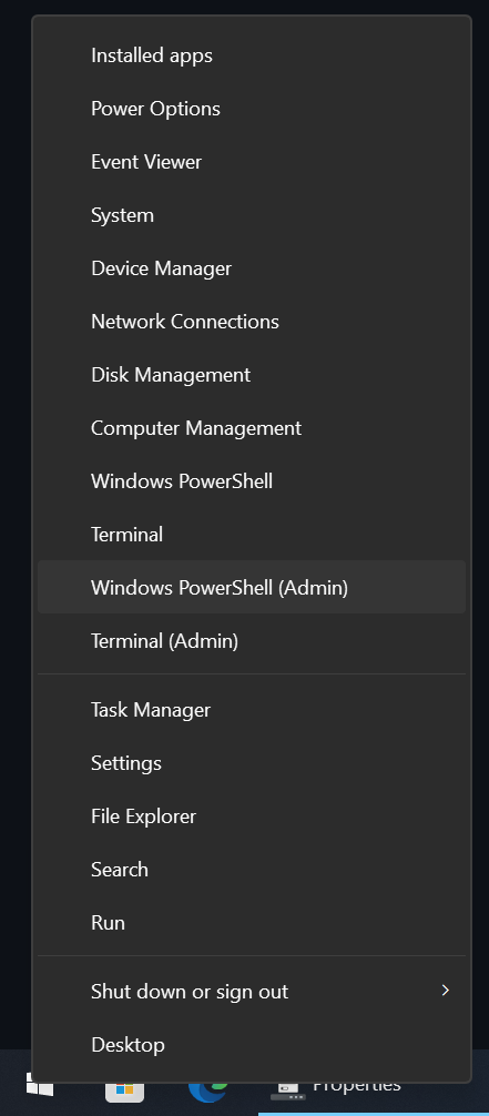 Windows PowerShell (Admin) doesn't run as admin, and crash occurs when doing Right-Click on the ...