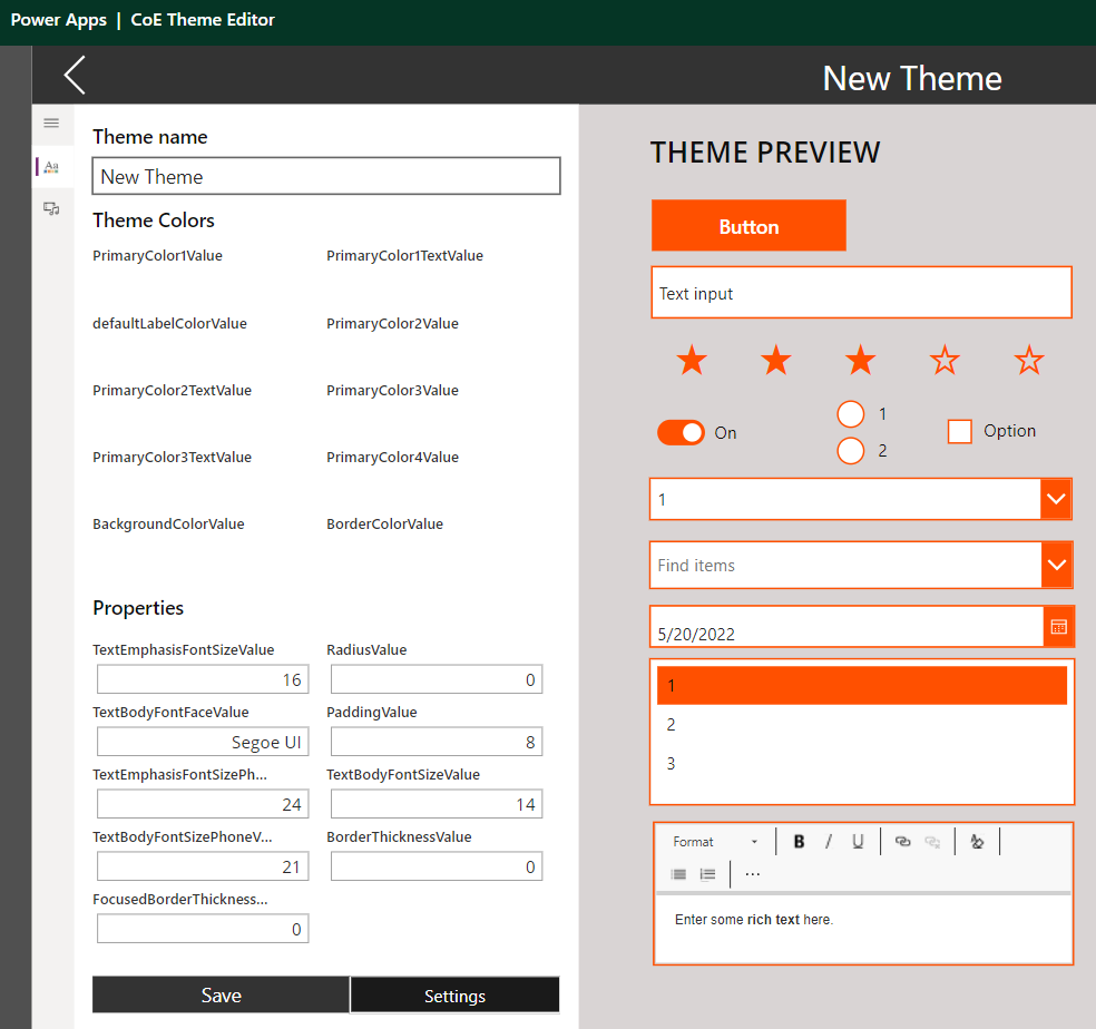[CoE Starter Kit - BUG] Unable to edit theme. · Issue #2795 · microsoft ...