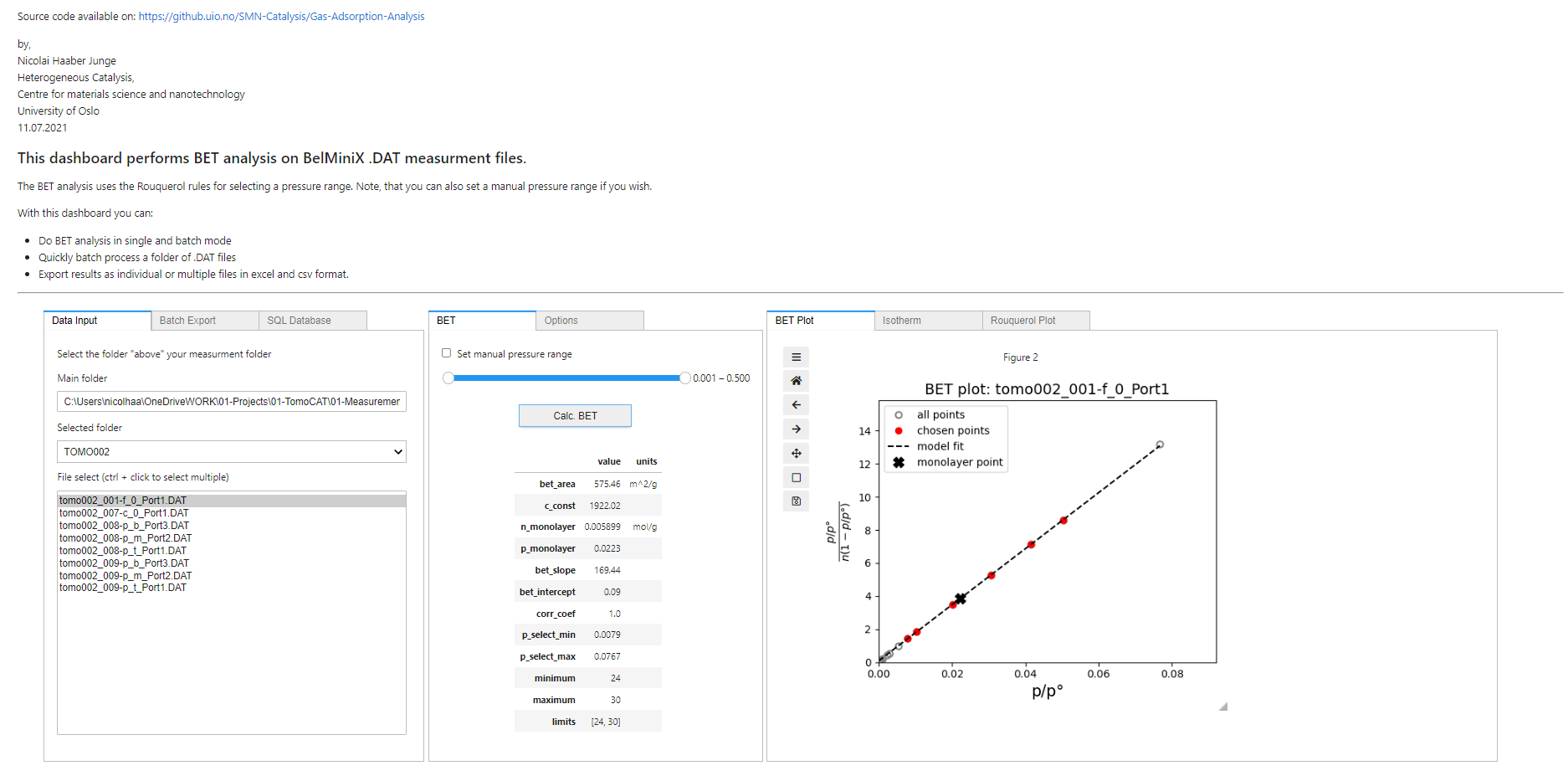 GitHub - NicolaiHaaberJunge/BET-Analysis: A dashboard for doing batch ...