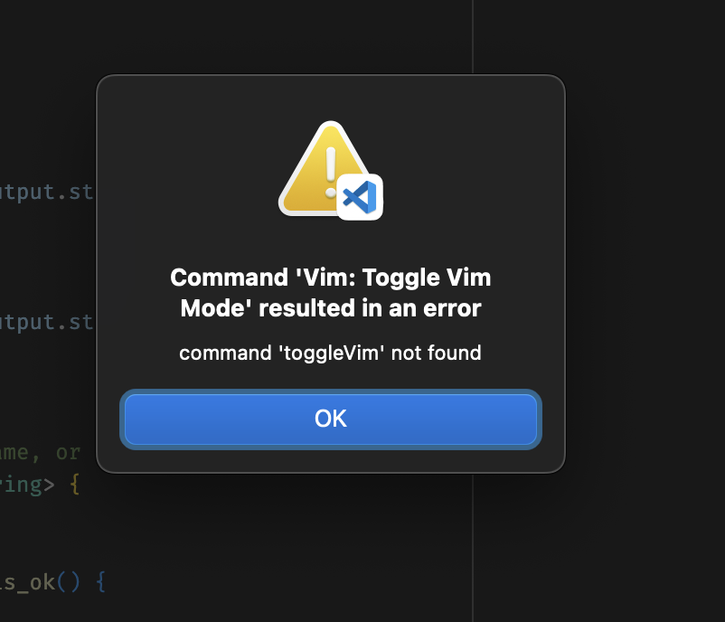 Togglevim Missing In 1 27 0 And 1 26 2 · Issue 8732 · Vscodevim Vim · Github