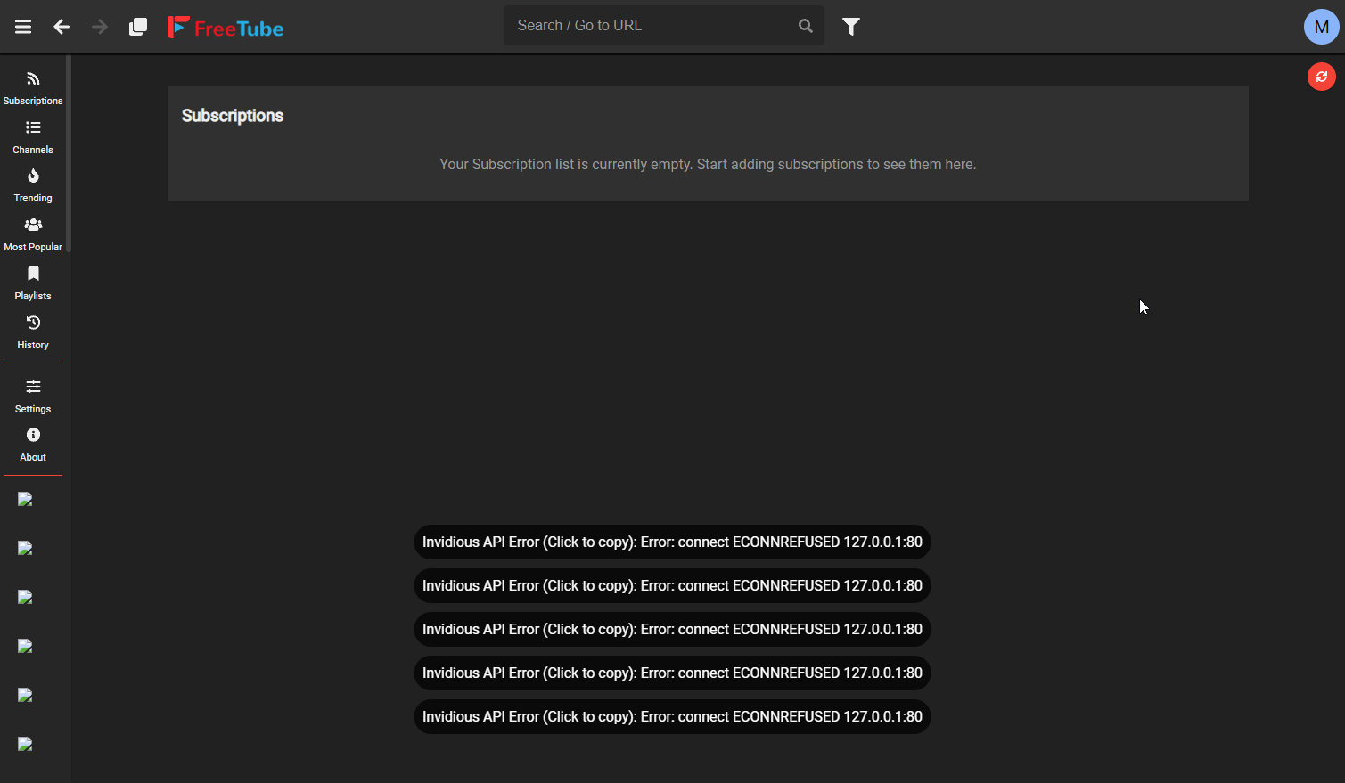 [Bug]: Error: Invidious API Error: Error:connect ECONNREFUSED 127.0.0.1:80 · Issue #2693 ...