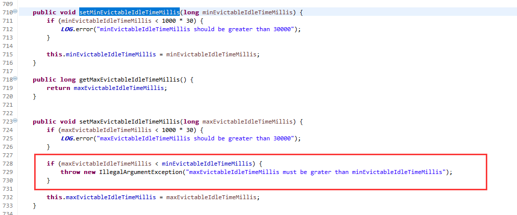 Spring boot 2.0下 evictableIdleTimeMillis 配置特殊情况下发生异常 · Issue #2564 · alibaba/druid · GitHub