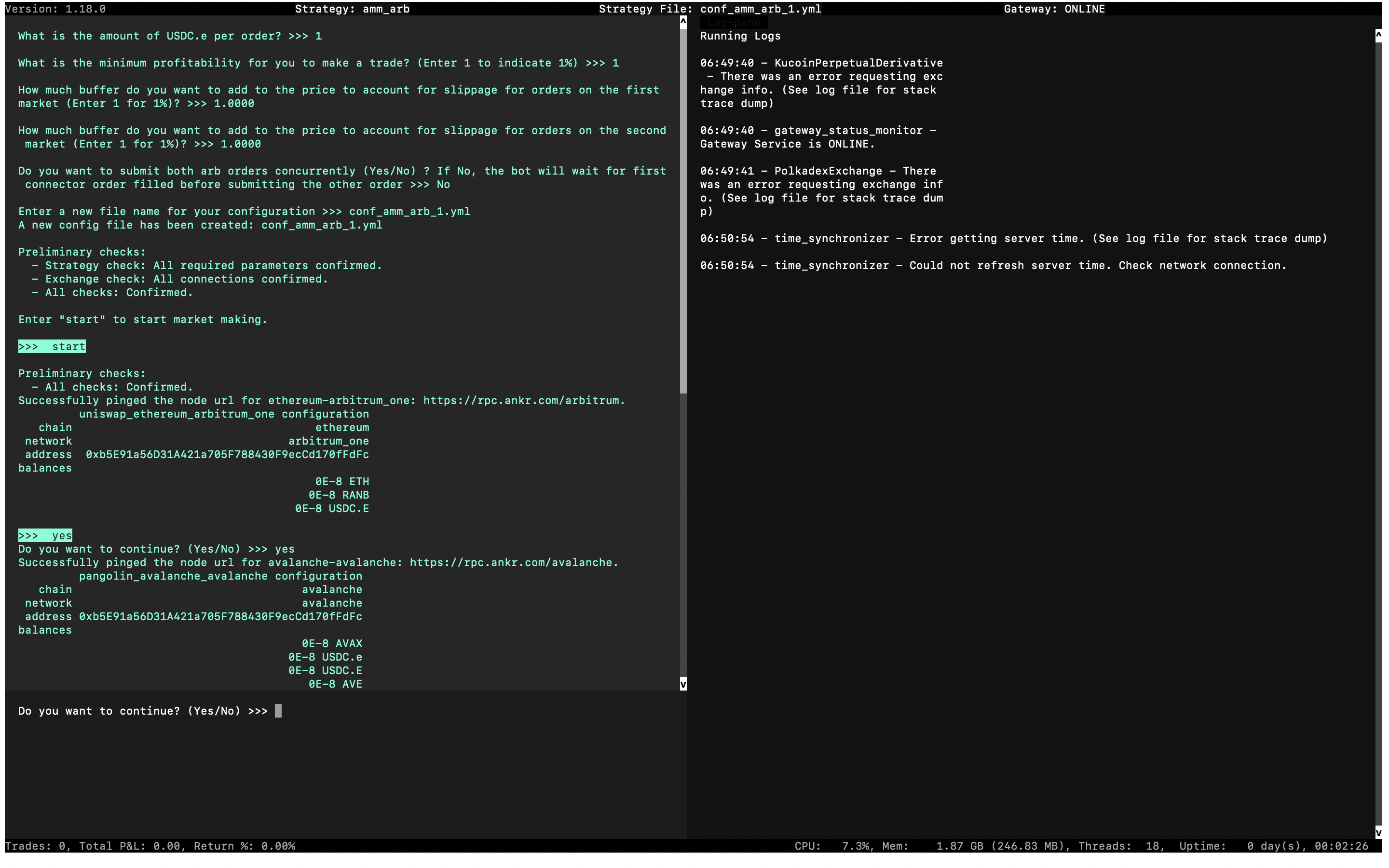 Getting duplicate values for USDC.e on UI when starting AMM-arbitrage strategy · Issue #144 ...