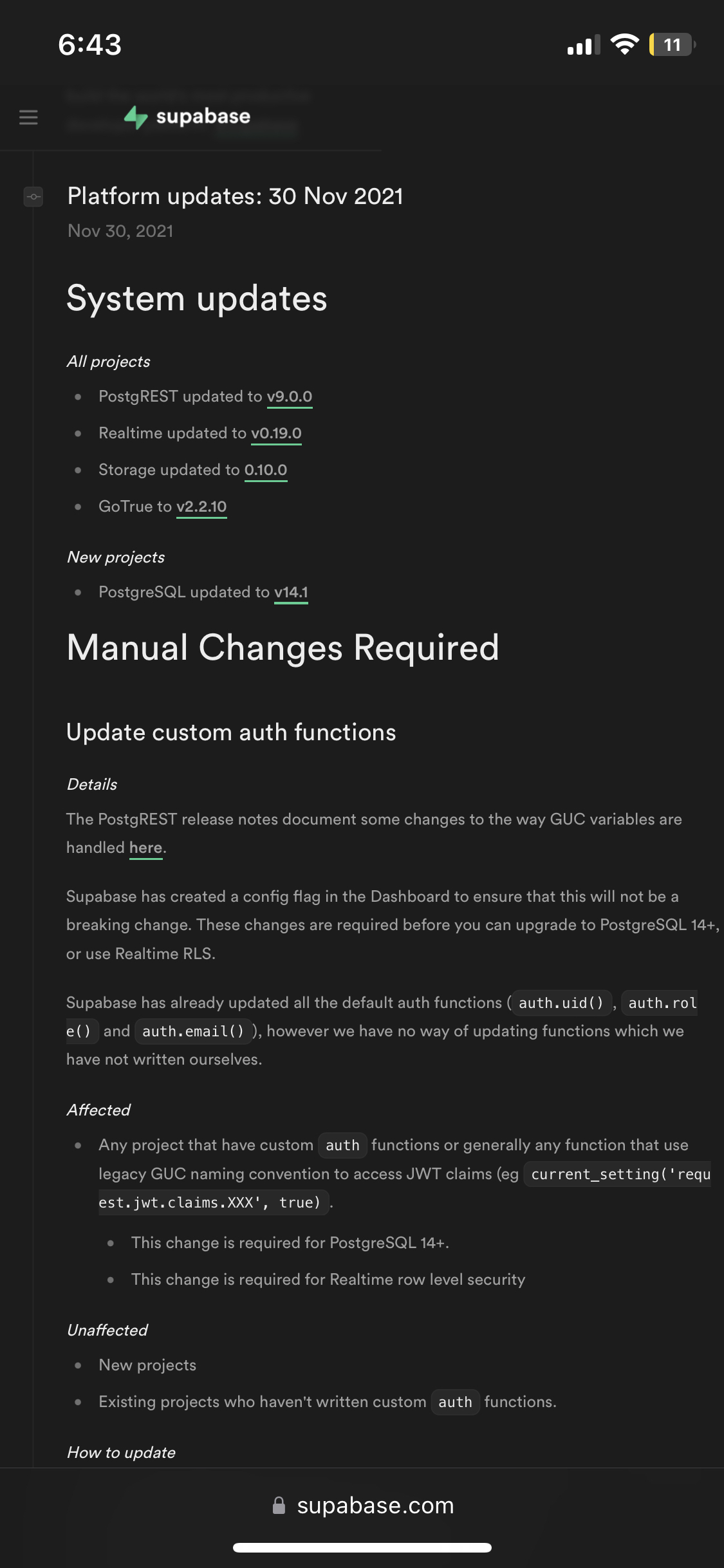 Changelog page overflow on mobile · Issue #9718 · supabase/supabase · GitHub