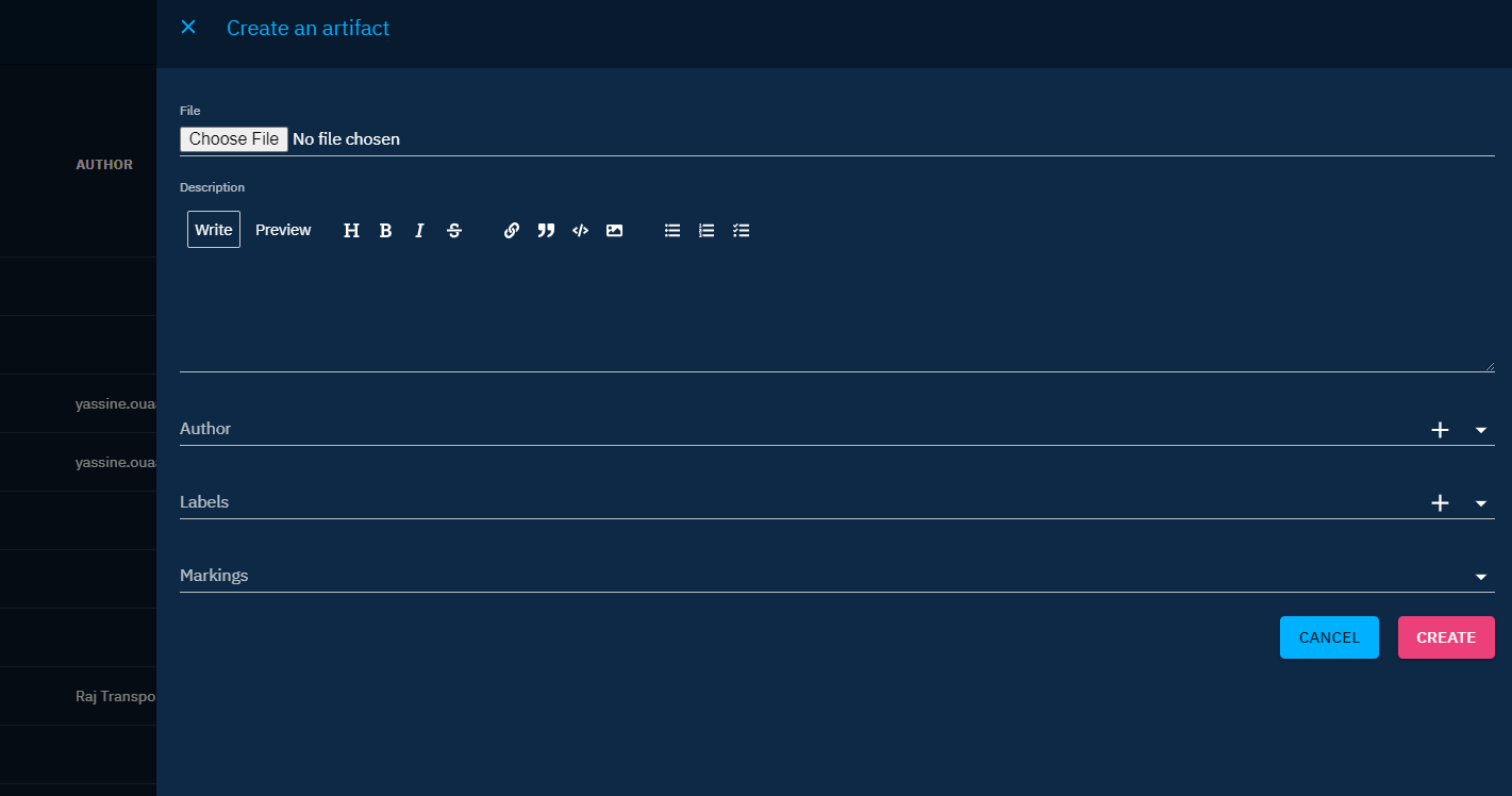 Improve Artifact creation form · Issue #4083 · OpenCTI-Platform/opencti ...