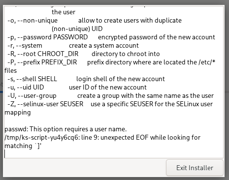 Error when setting user password during installation of guest OS · Issue #920 · cockpit-project ...