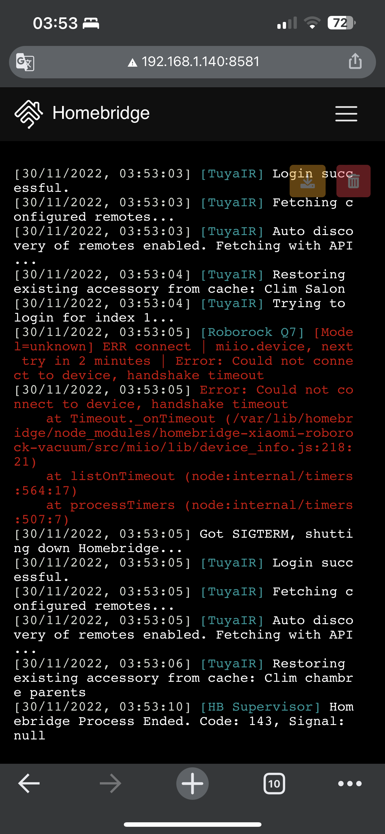 Homebridge service while when plugin activated · Issue #609 · homebridge-xiaomi-roborock-vacuum ...