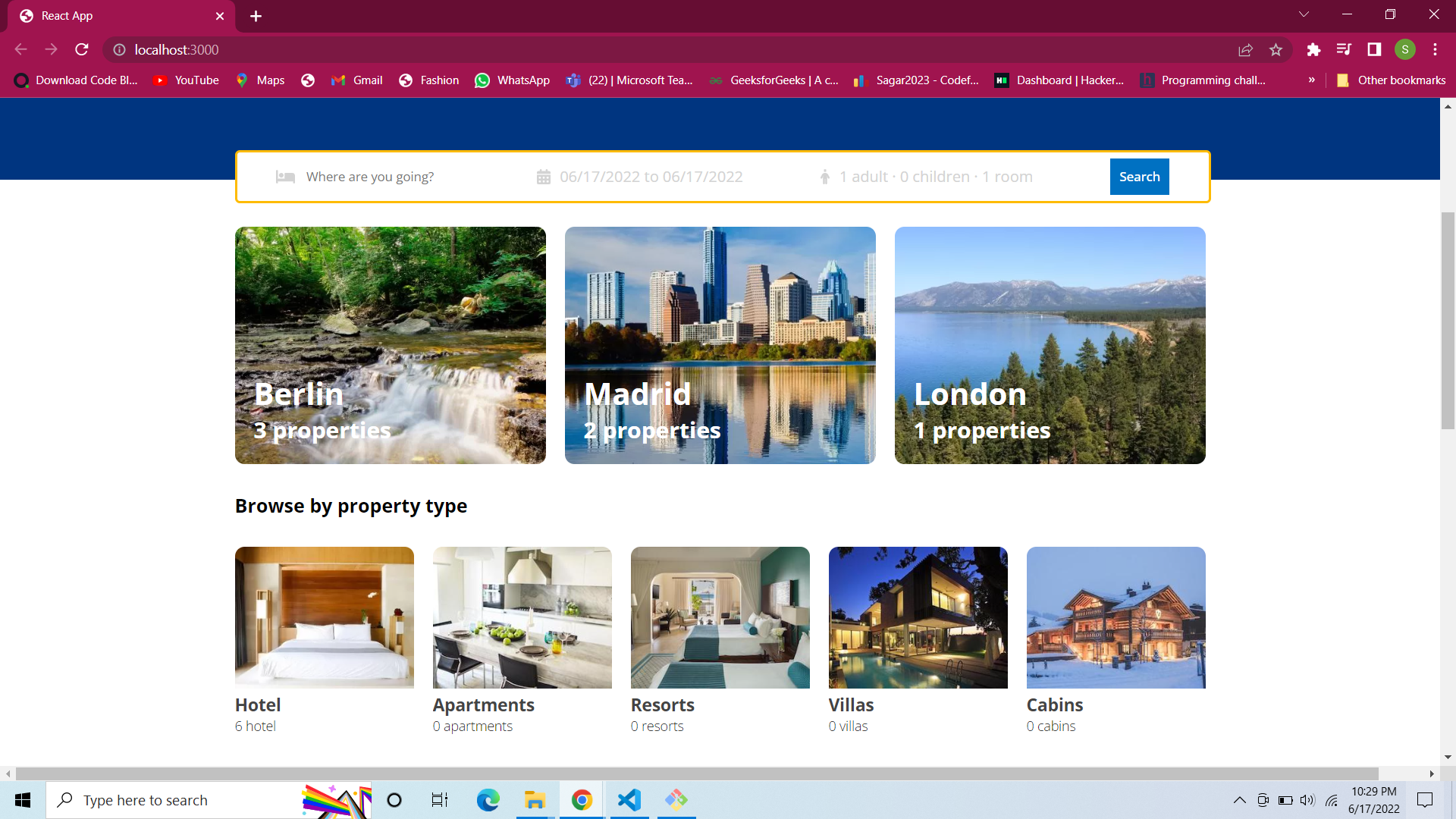 GitHub - sagar2023/booking-app: MERN stack hotel reservation app project. React Node.js MongoDB ...