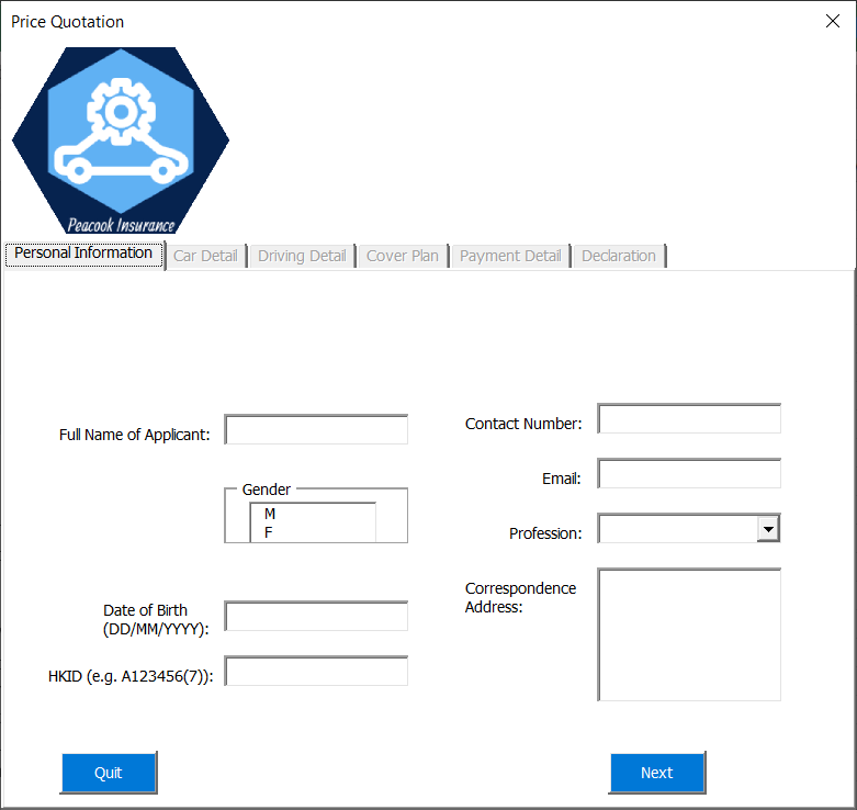 GitHub - devfeefung79/car-insurance-quotating-vba: Auto Insurance ...