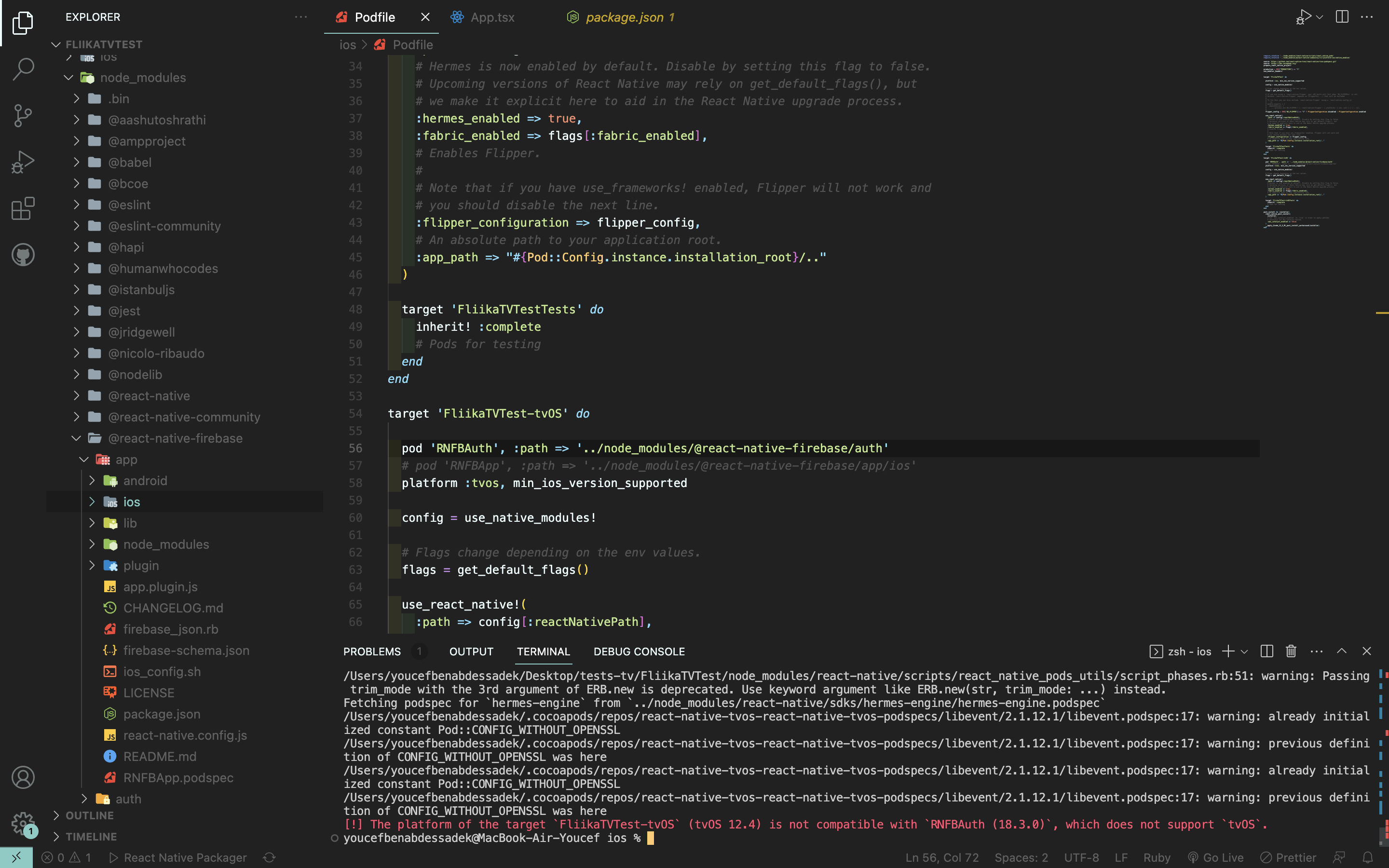 React Native Tvos Fails To Build After Installing Firebase · Issue 551 · React Native Tvos