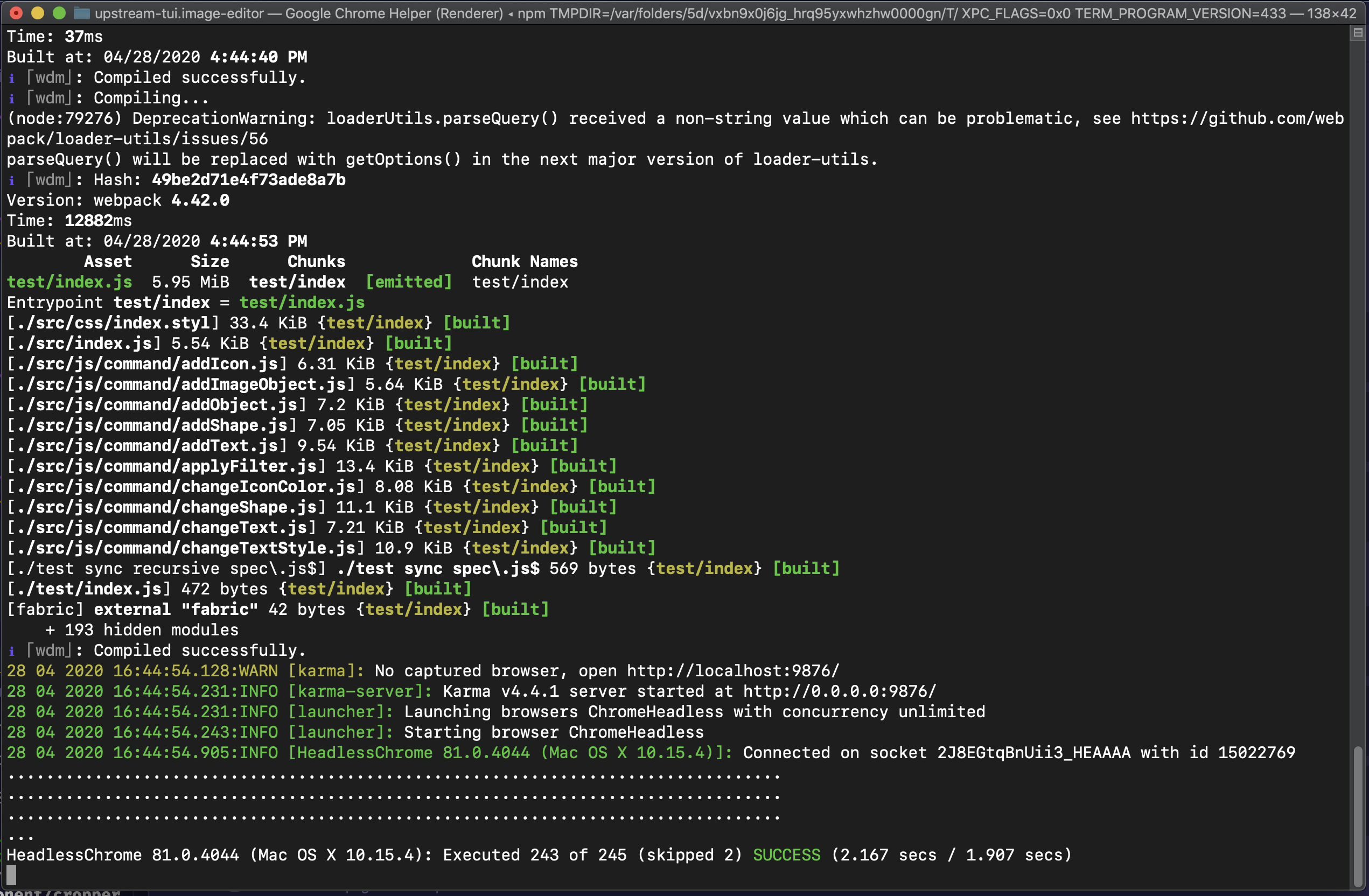 `npm run test` hangs · Issue #389 · nhn/tui.image-editor · GitHub