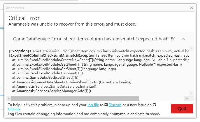data error due to sheet item column hash mismatch · Issue #472 · imchillin/Anamnesis · GitHub