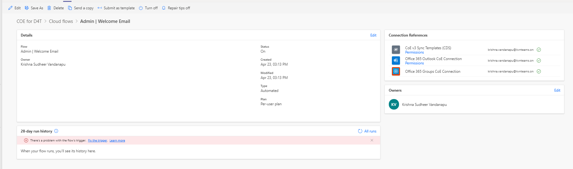 Admin | Welcome Email is not working · Issue #960 · microsoft/powerapps-tools · GitHub