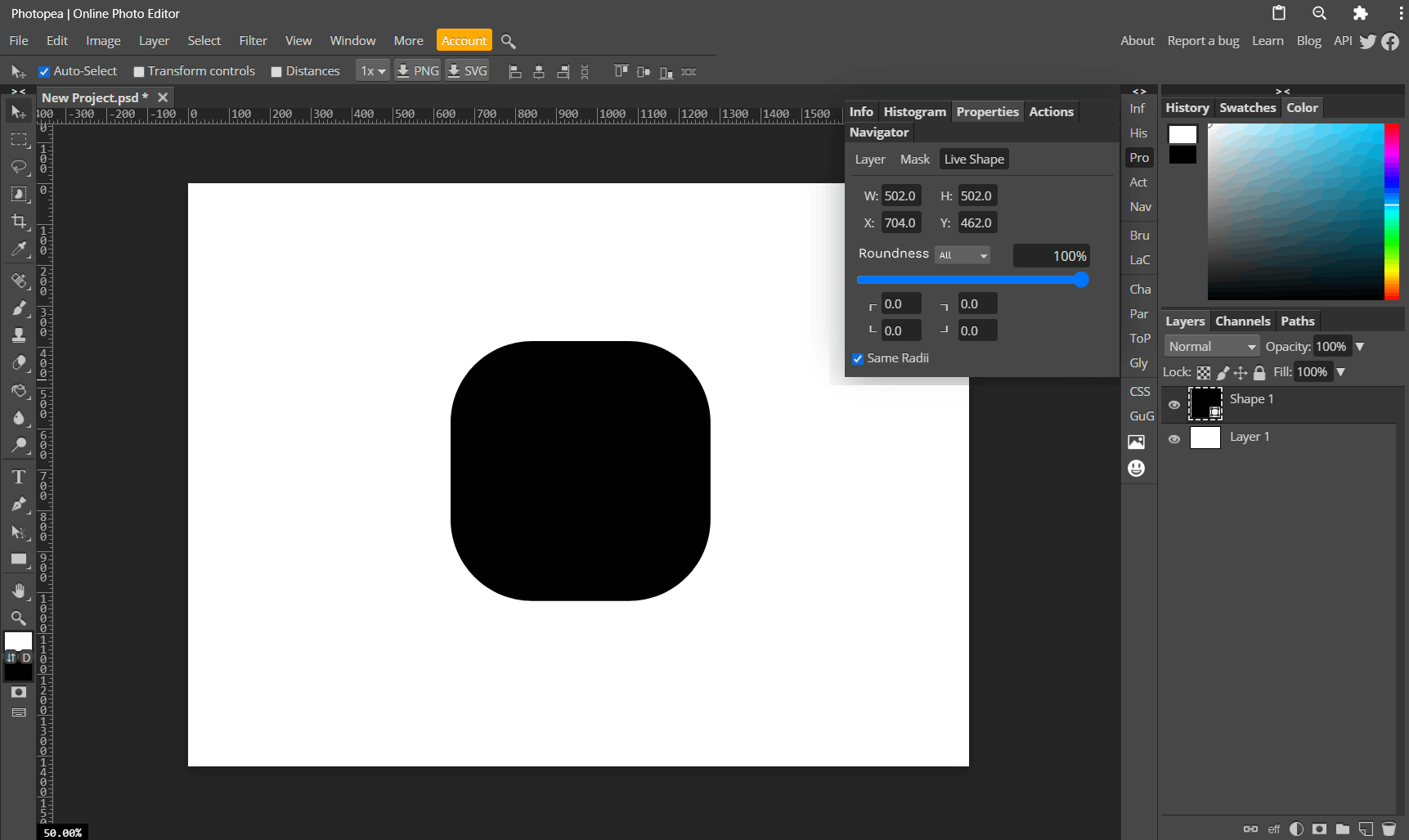 shape roundness · Issue #2598 · photopea/photopea · GitHub