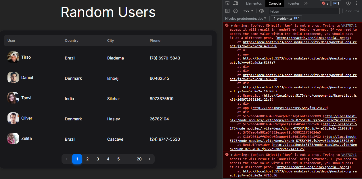 Bug Console Errors While Using Table Pagination · Issue 1208 · Nextui Orgnextui · Github